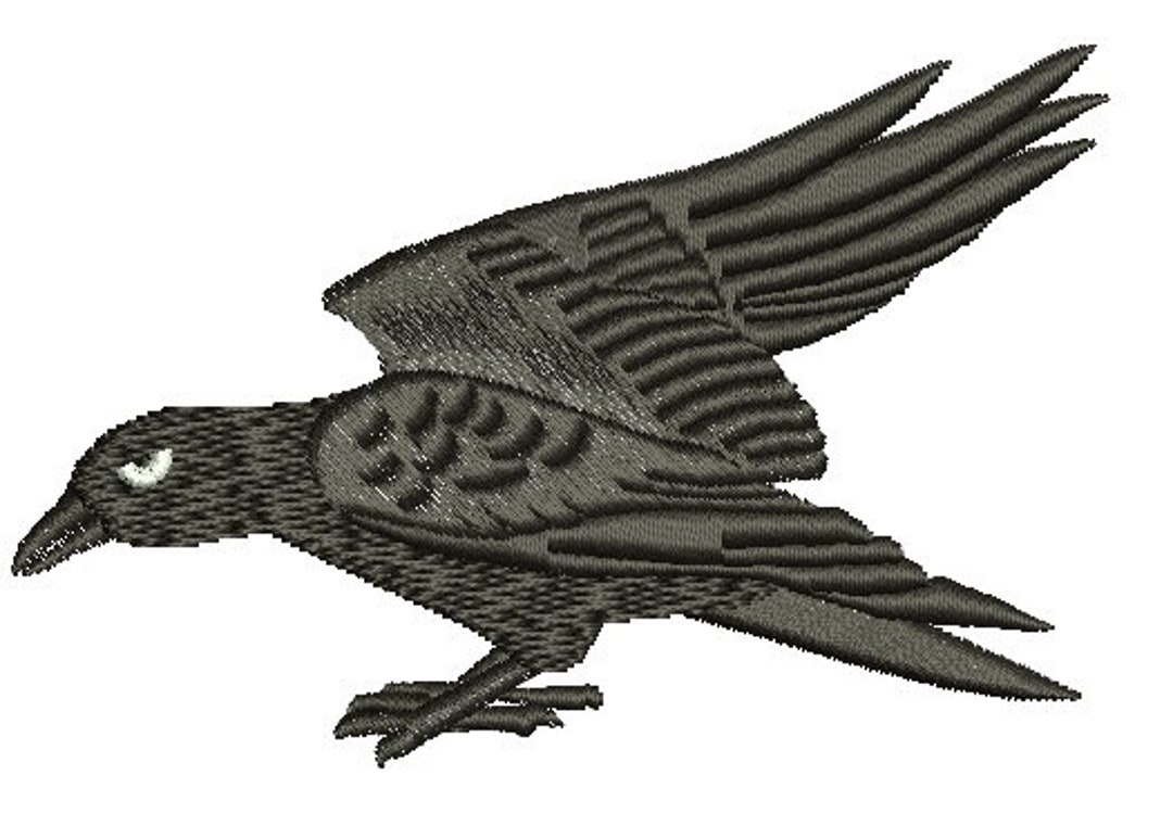 Raven Machine Embroidery Design - Etsy