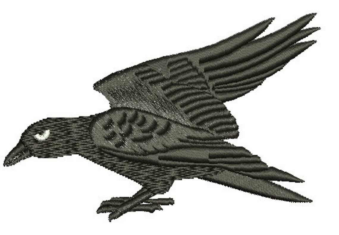 Raven Machine Embroidery Design - Etsy