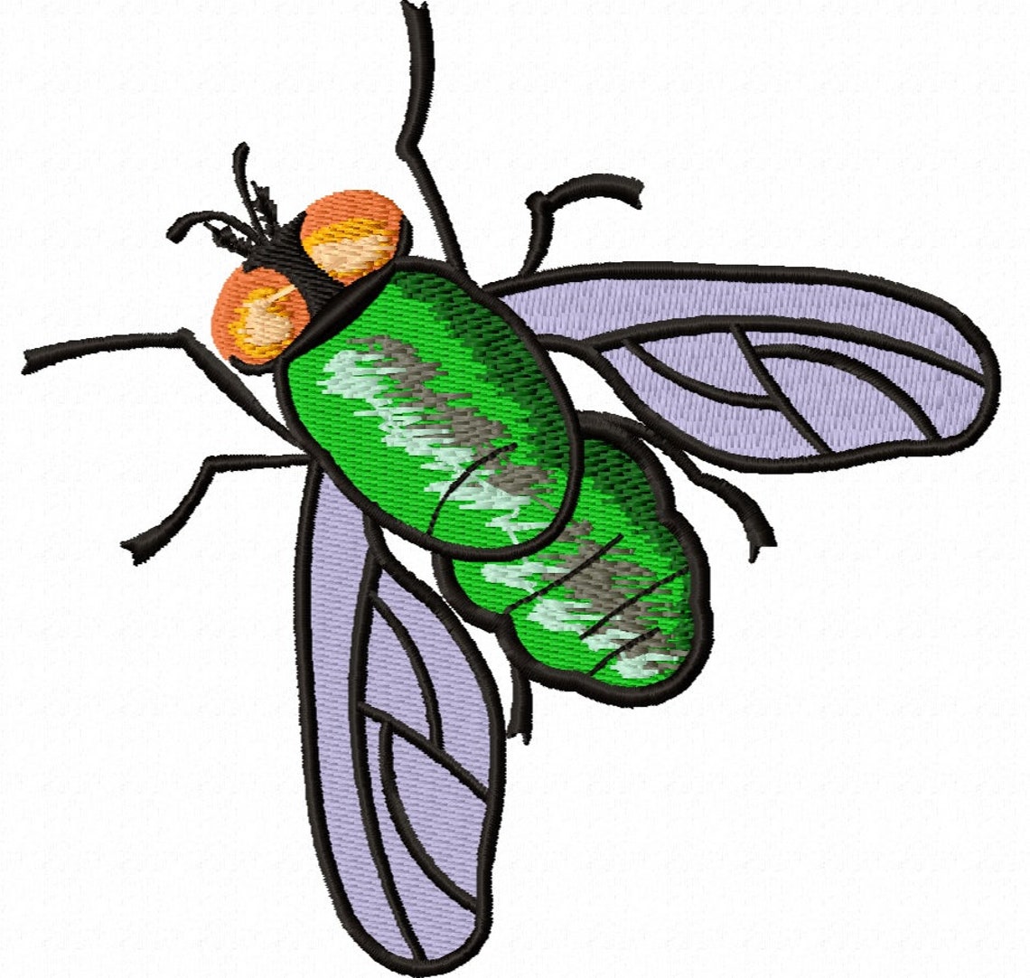 Realistic Green Fly Machine Embroidery Designs INSTANT - Etsy