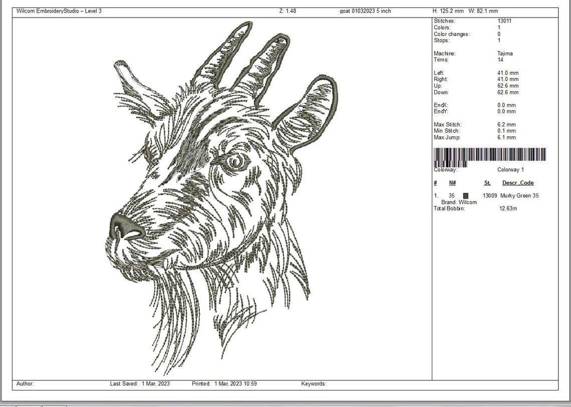 Goat Head Machine Embroidery Design Tested - Etsy