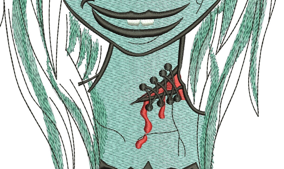 Zombie Anime Girl Embroidery Design Machine Embroidery Design - Etsy