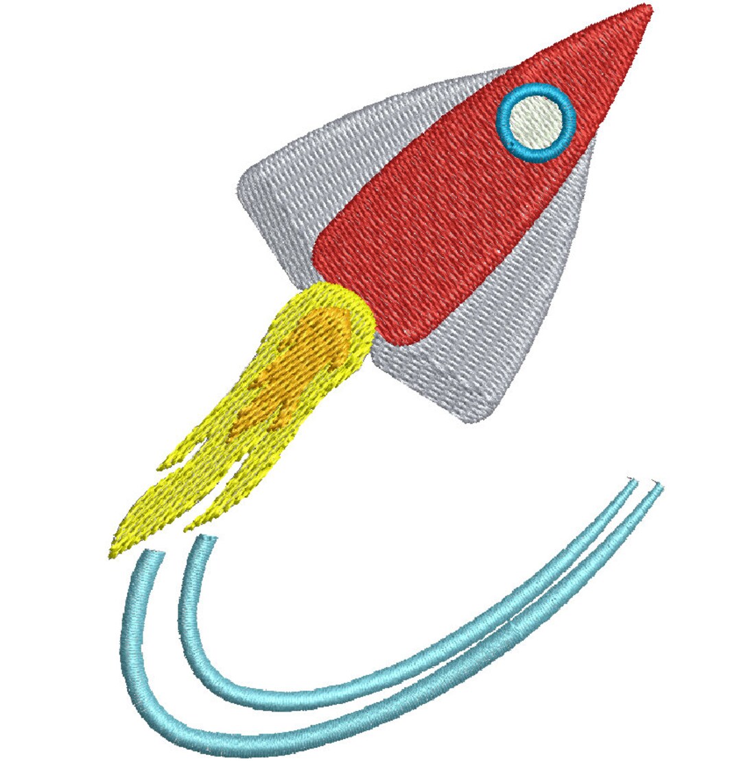 Rocket Machine Embroidery Design - Etsy