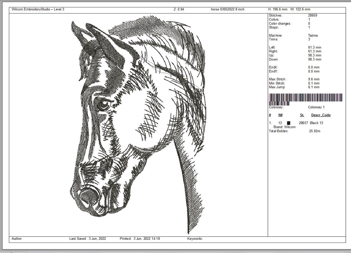 A Horse's Head Machine Embroidery Design - Etsy