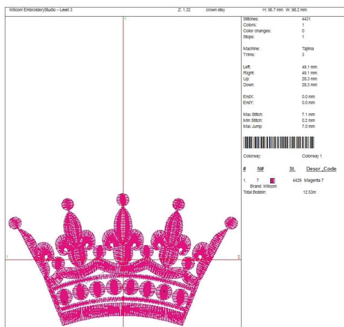 Crown Design Embroidery Instant Download 5 Sizes - Etsy