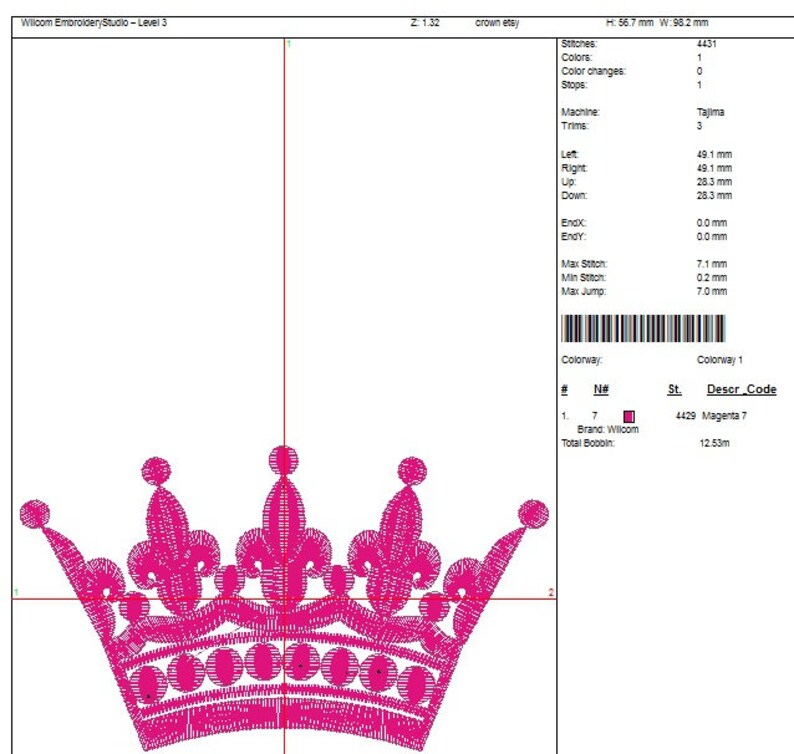 Crown Design Embroidery Instant Download 5 Sizes - Etsy