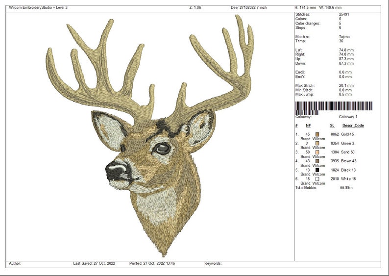 Whitetail Buck Deer Head Machine Embroidery Design Instant - Etsy