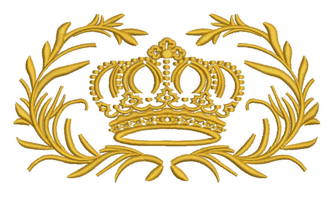 Crown and Golden Pattern - Machine Embroidery Design - Etsy