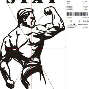 Body Builder Machine Embroidery Design, Instant Download - Etsy
