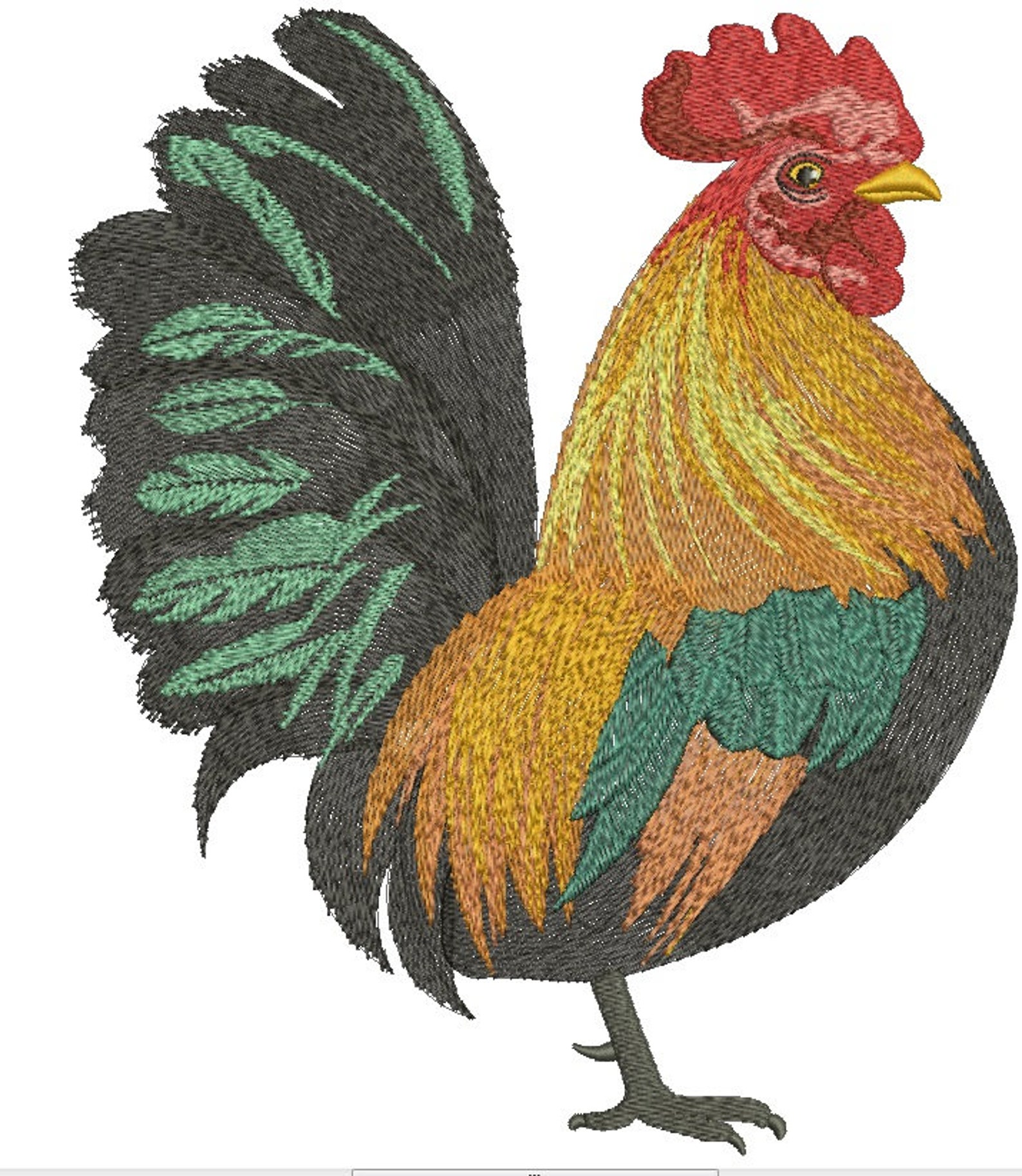 Rooster Machine Embroidery Design - Etsy