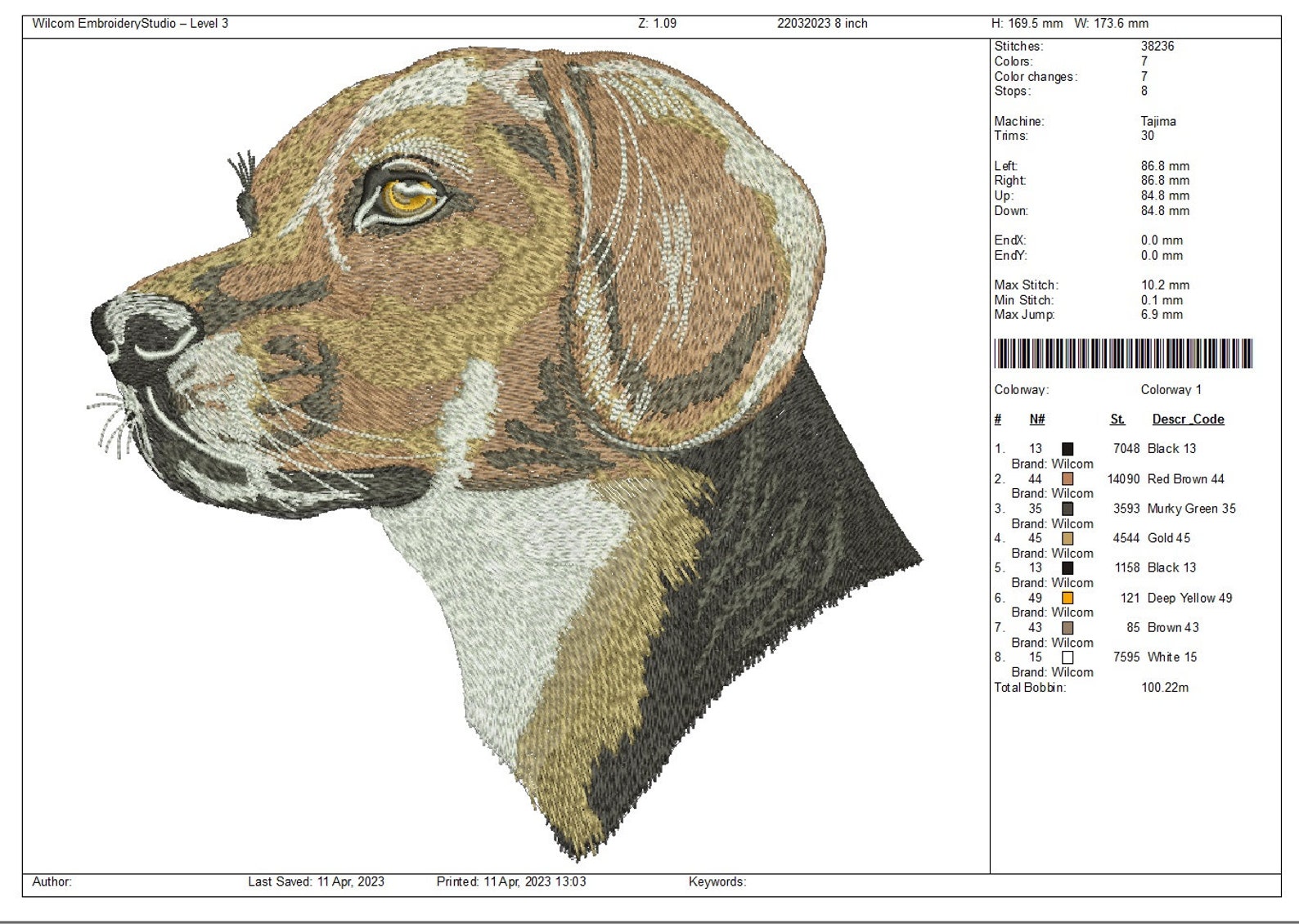 Dog Embroidery Design / INSTANT DOWNLOAD / Three Sizes - Etsy