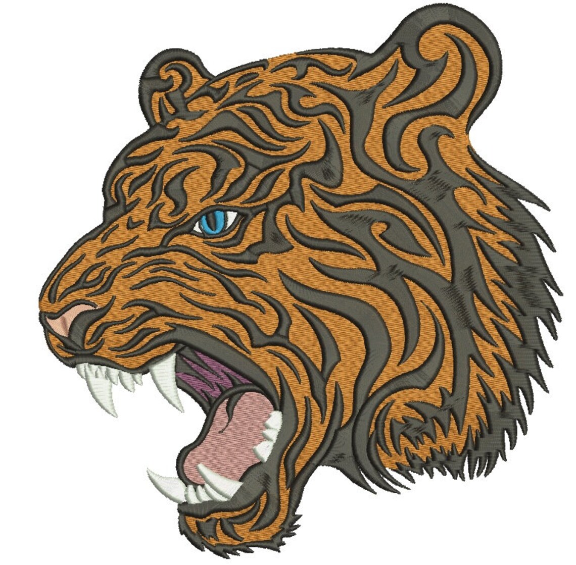 Tiger Machine Embroidery Design Tested | Etsy
