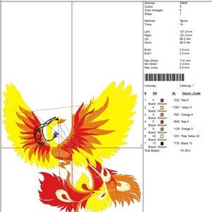 Firebird / Phoenix - Machine Embroidery Design - Etsy