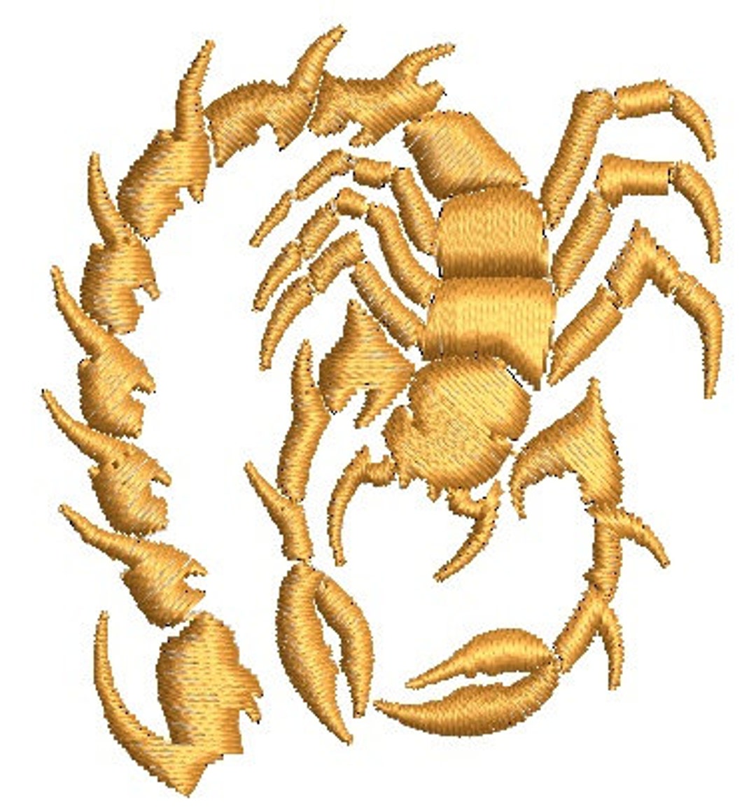 Scorpio Machine Embroidery Design Three Sizes - Etsy
