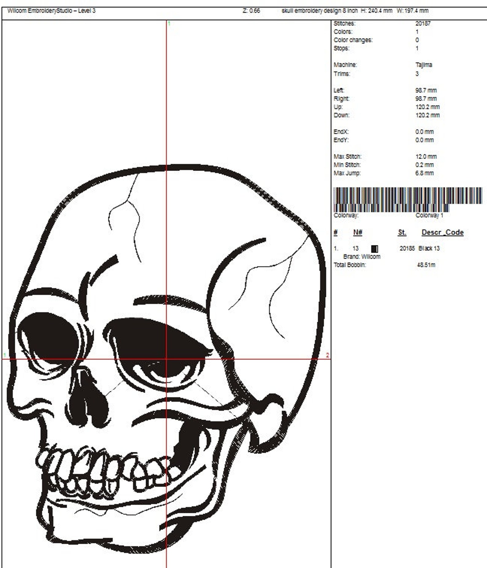 Skull Machine Embroidery Design - Etsy