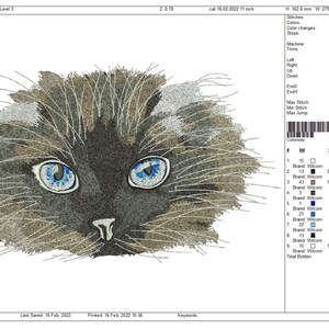 Cat With Blue Eyes Machine Embroidery Designs Tested - Etsy