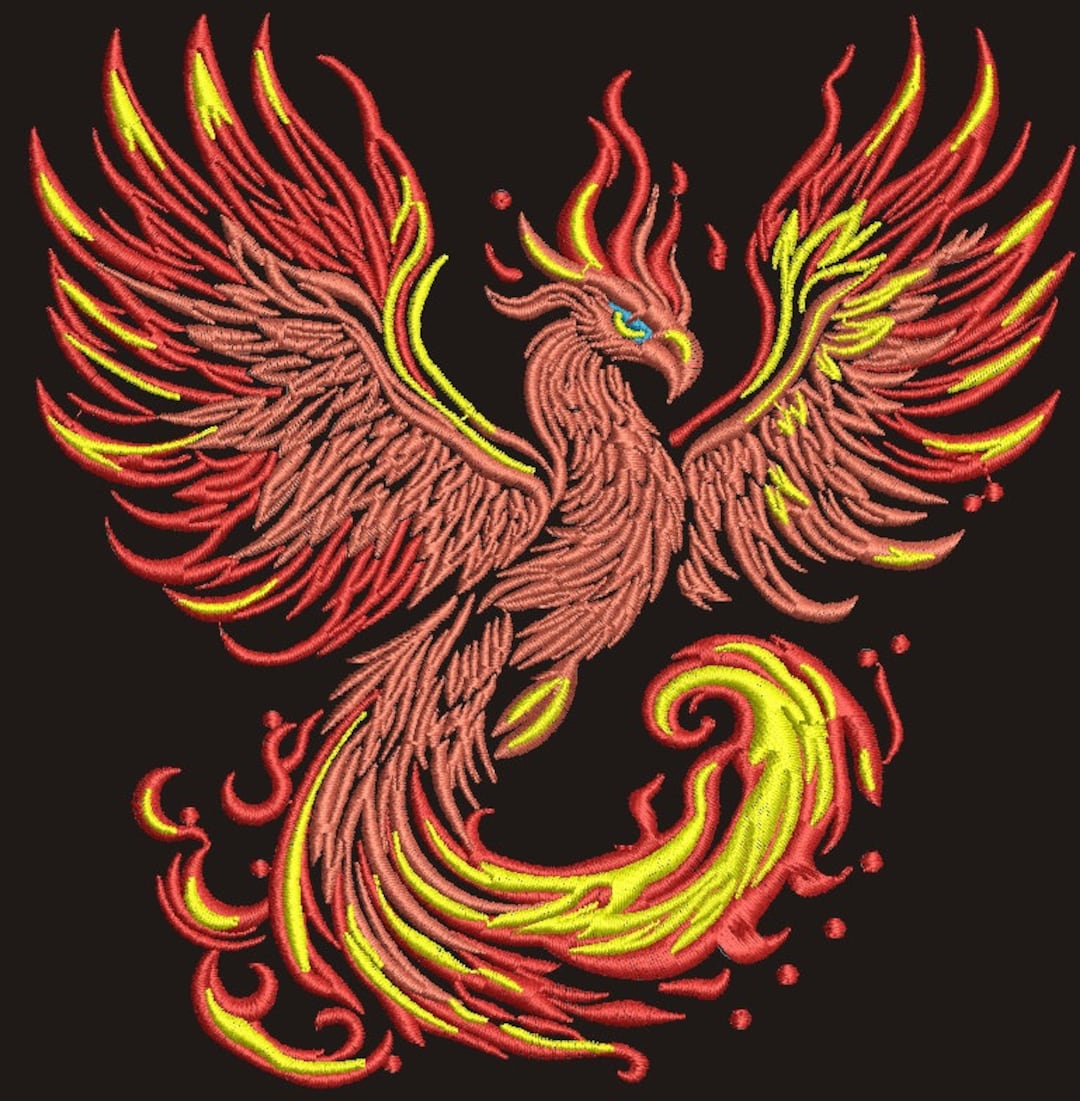 Phoenix Firebird Embroidery Design / INSTANT DOWNLOAD / Three Sizes ...