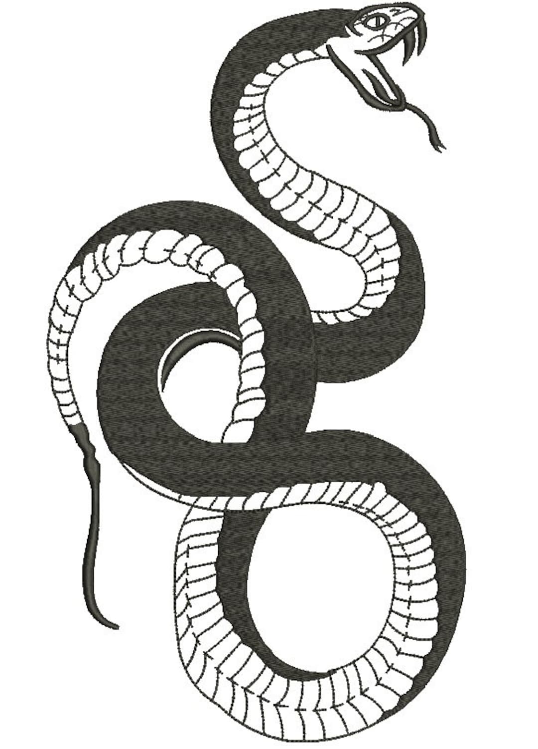 Snake Machine Embroidery Design Tested - Etsy