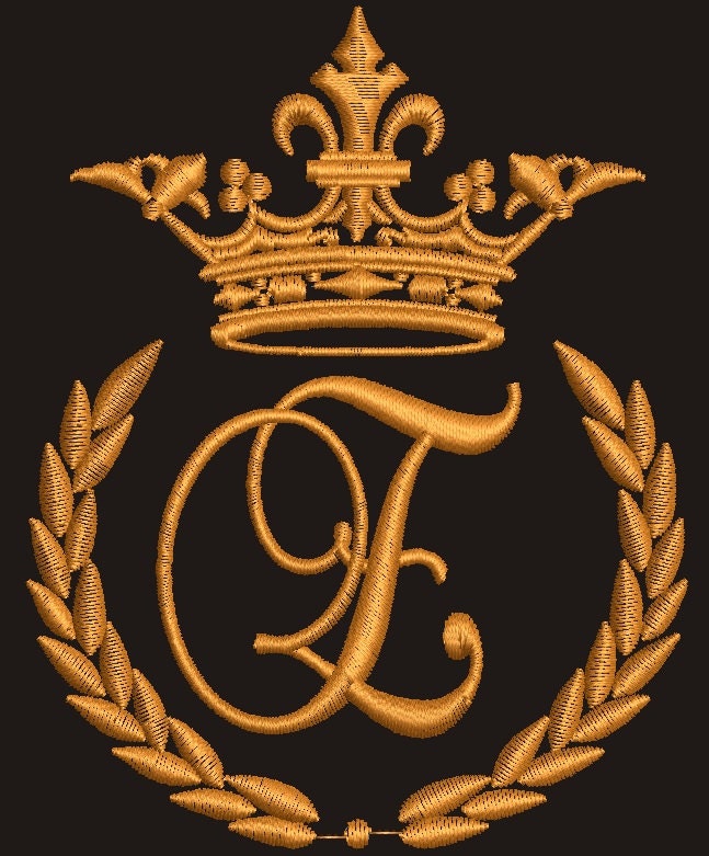 Crown Laurel Wreath and the Monogram Letter e - Etsy