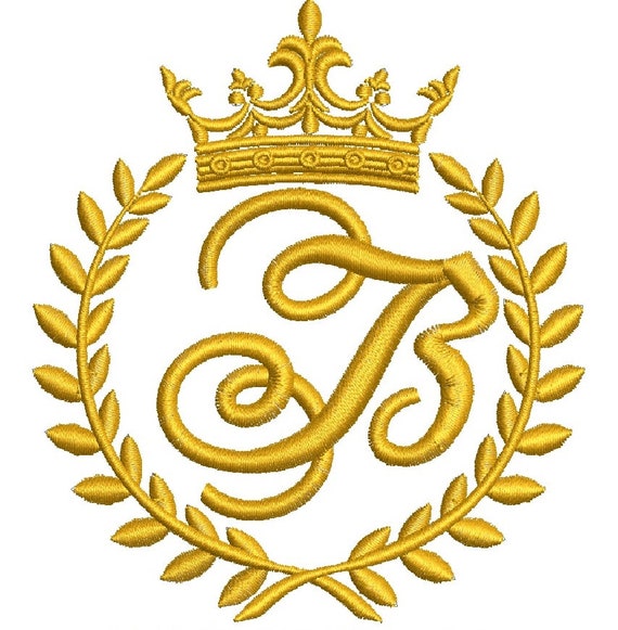 Crown Laurel Wreath and the Monogram Letter b - Etsy