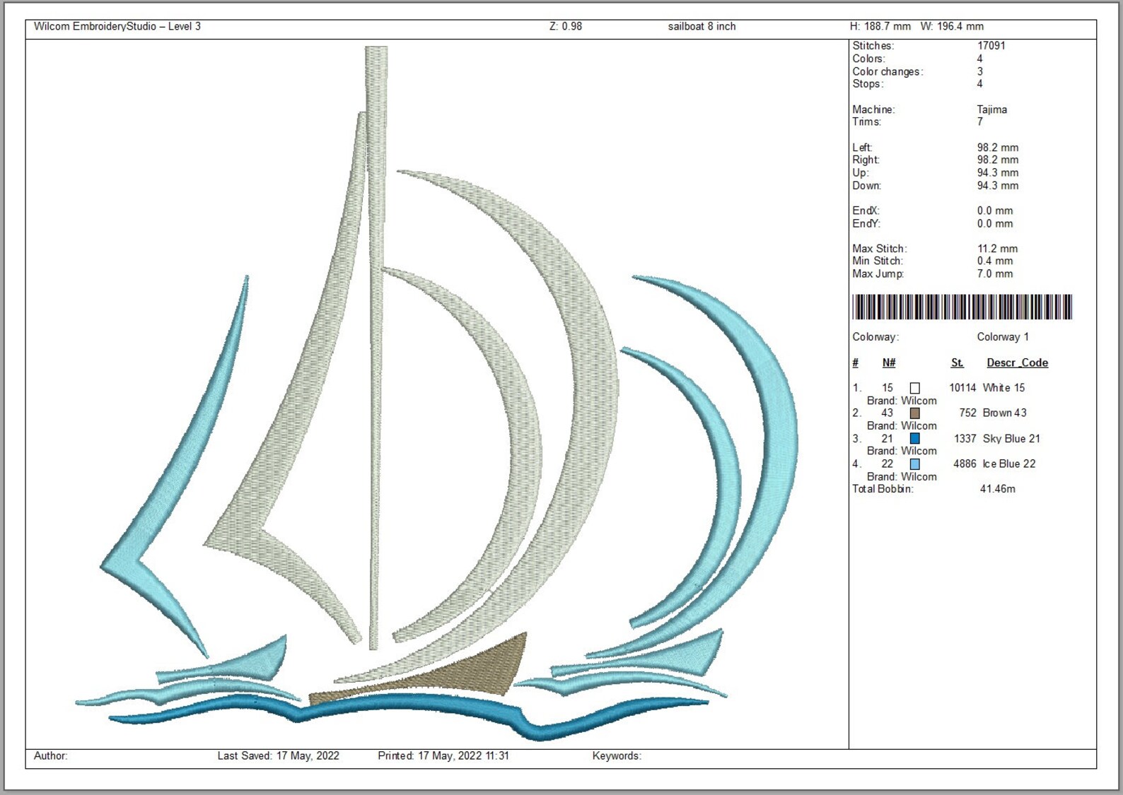 Sailboat Machine Embroidery Design - Etsy