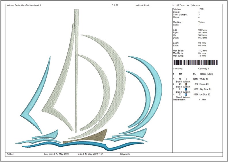 Sailboat Machine Embroidery Design - Etsy