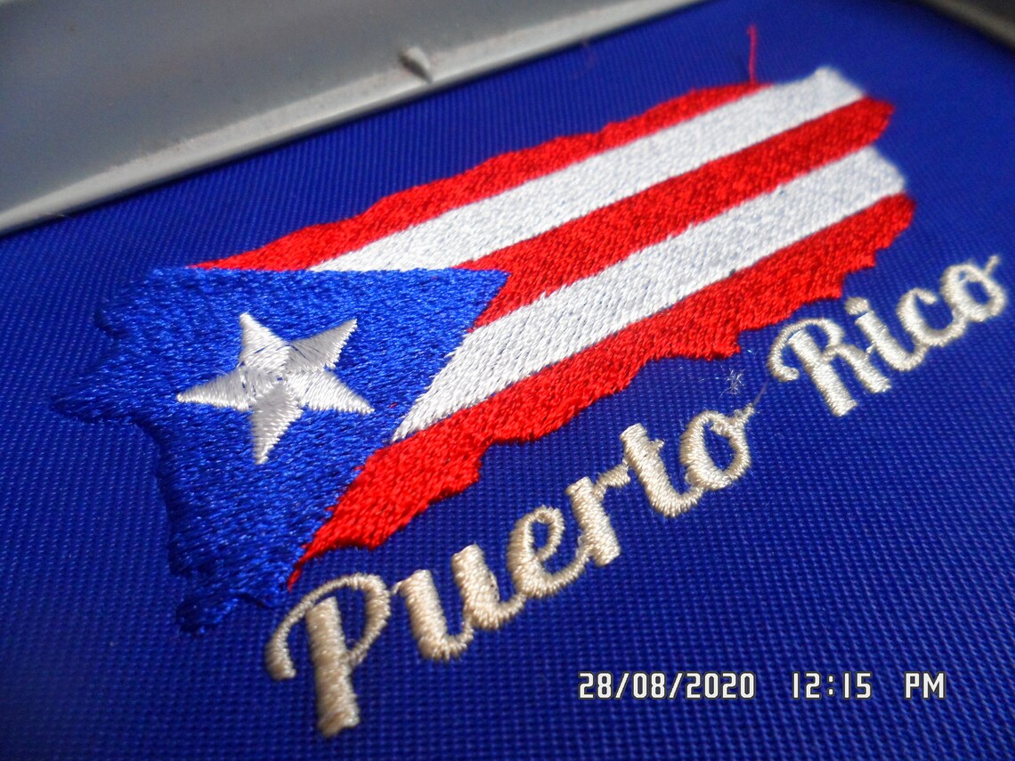 Puerto Rico Flag Embroidery Design Machine Embroidery Design - Etsy