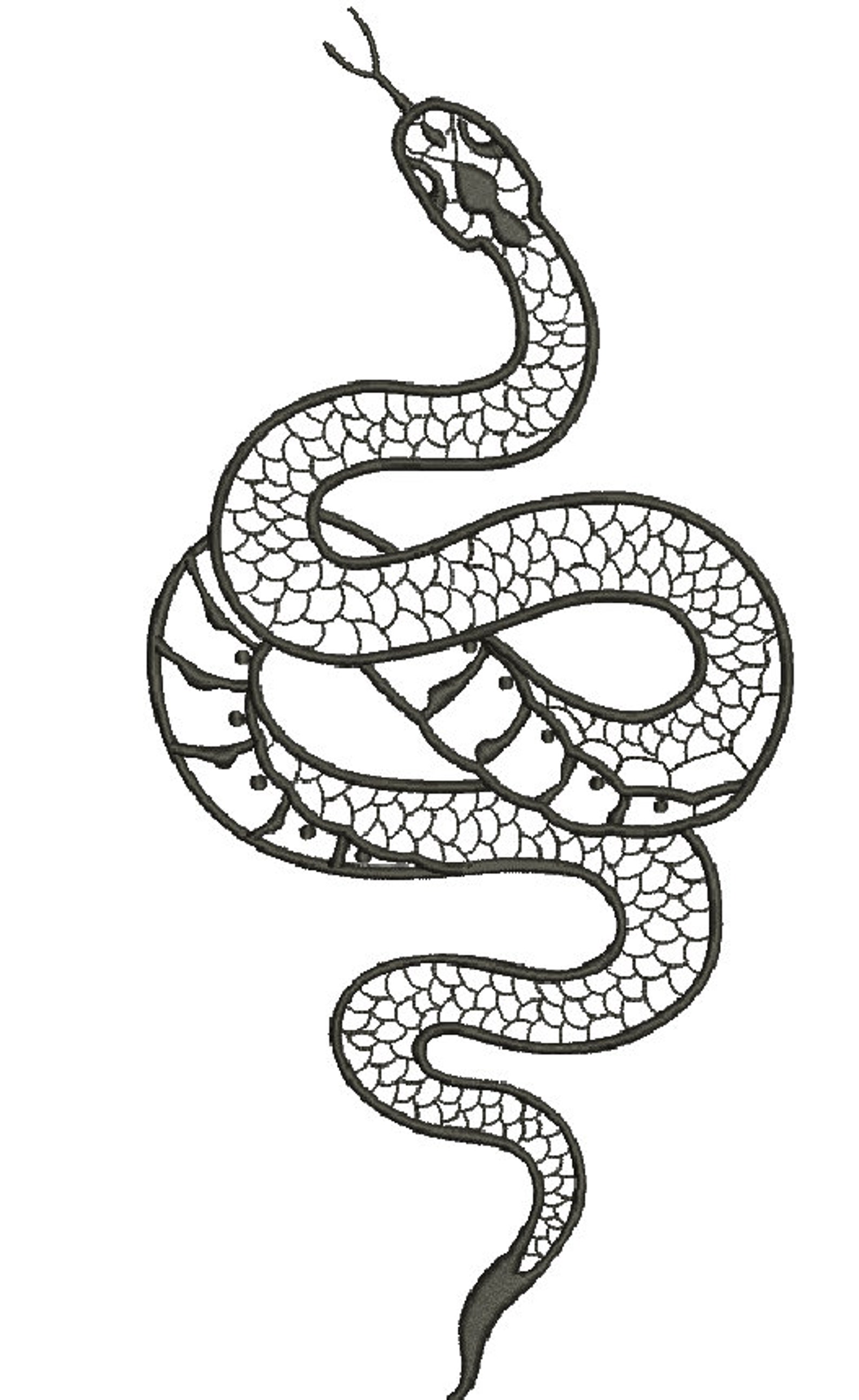 Snake Machine Embroidery Design Tested - Etsy