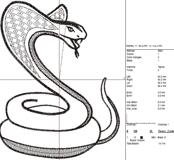 Cobra Machine Embroidery Design | Etsy