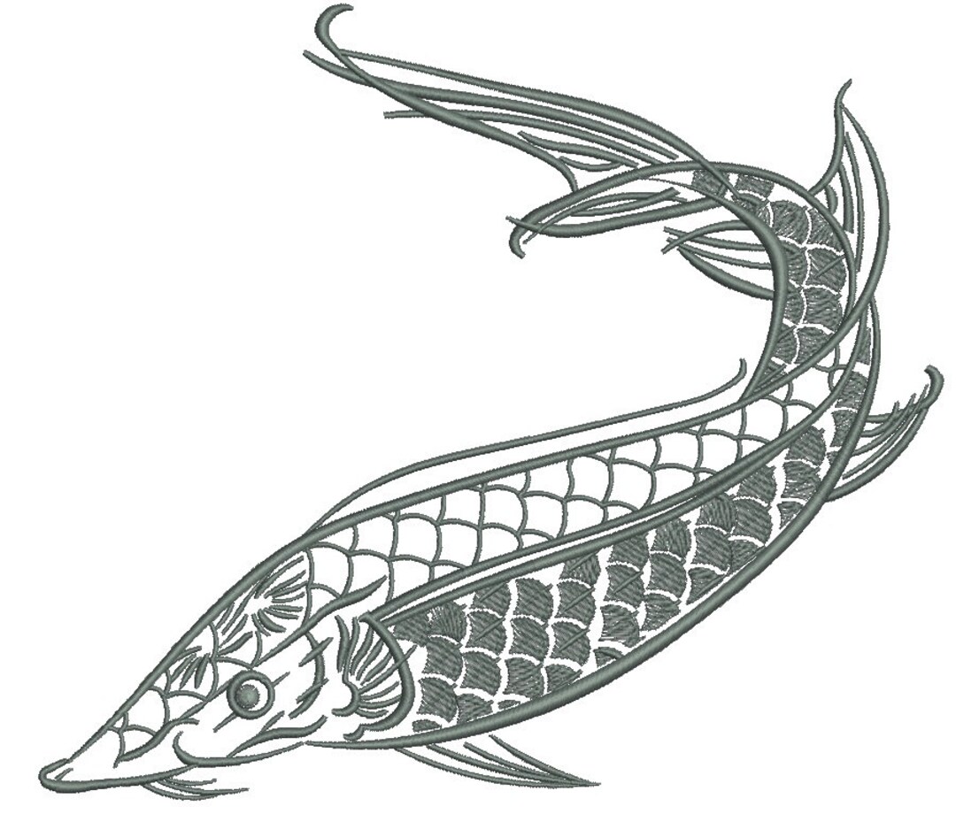 Sturgeon Machine Embroidery Designs Instantly Download - Dense Stitch ...