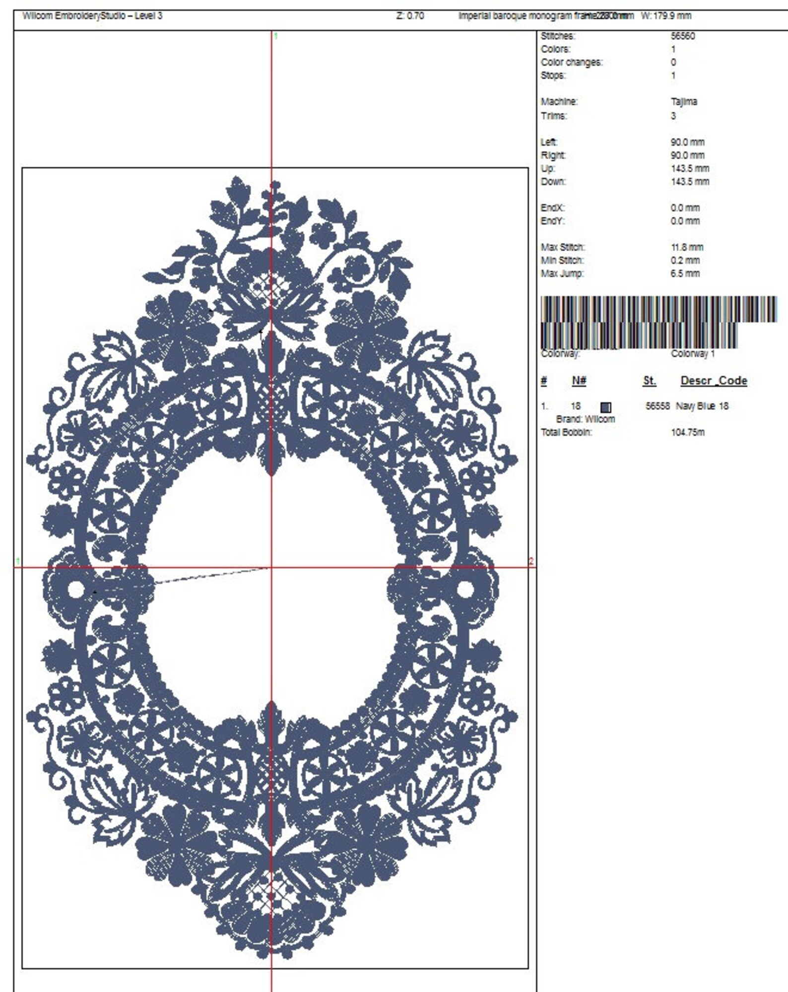 Imperial baroque monogram frame Machine embroidery design | Etsy