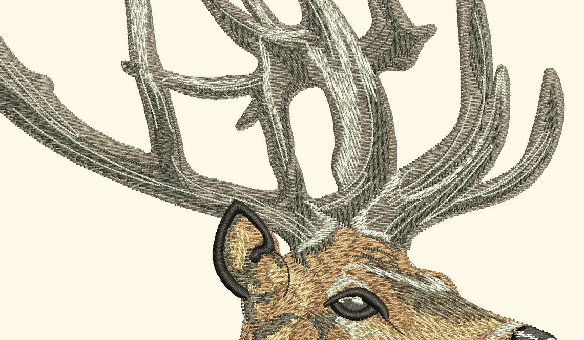 Deer Head Machine Embroidery Design Instant Download | Etsy