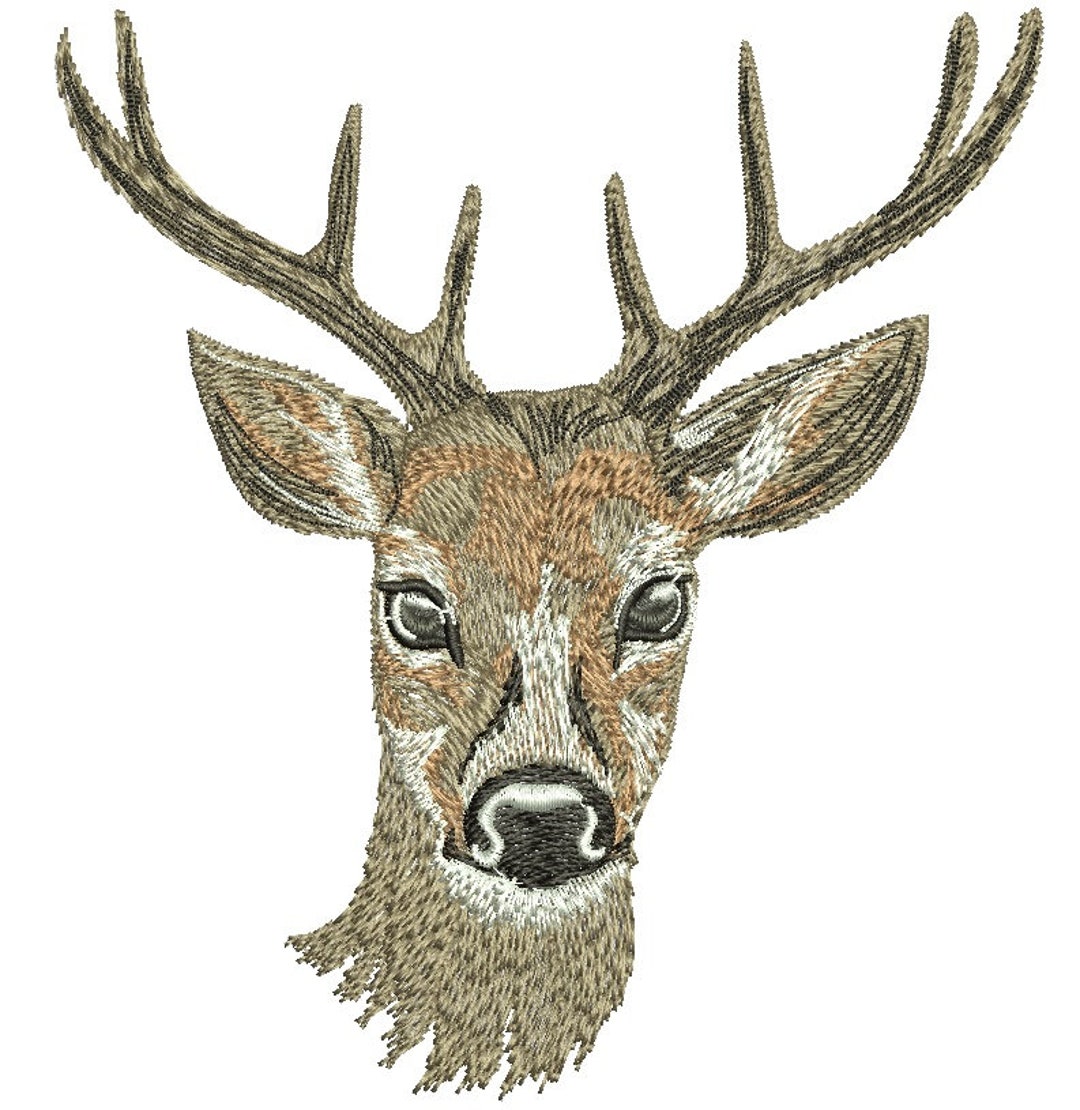 Deer Head Whitetail Buck Machine Embroidery Design Instant Download - Etsy