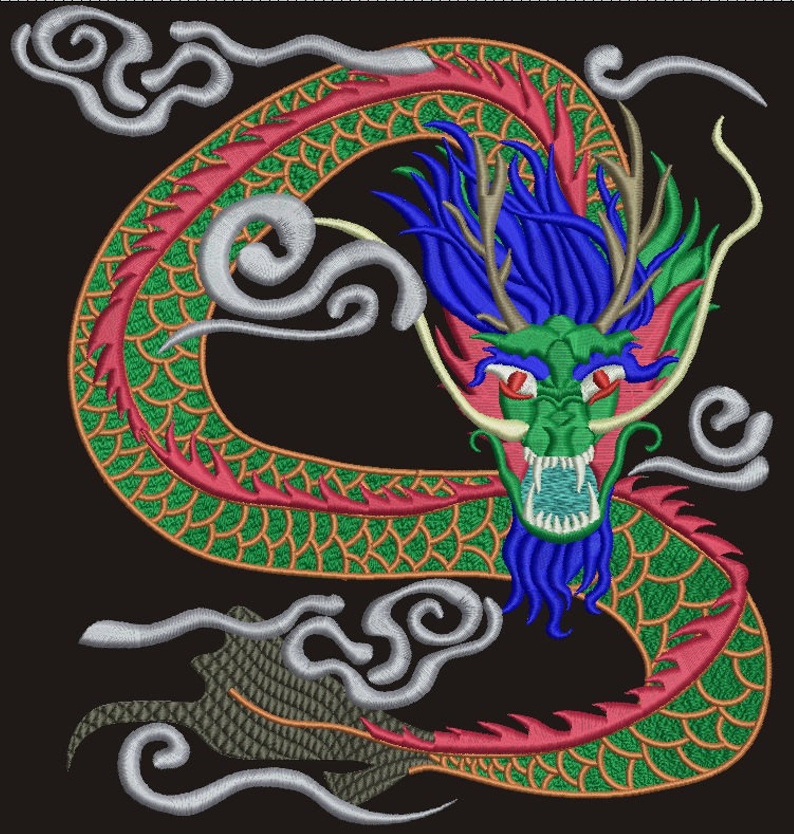 Chinese Dragon Machine Embroidery Designs, Tested - Etsy