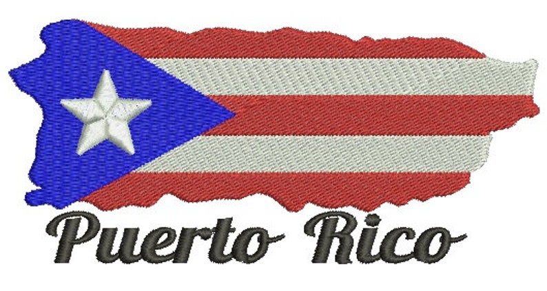 Puerto Rico Flag Embroidery Design Machine Embroidery Design - Etsy