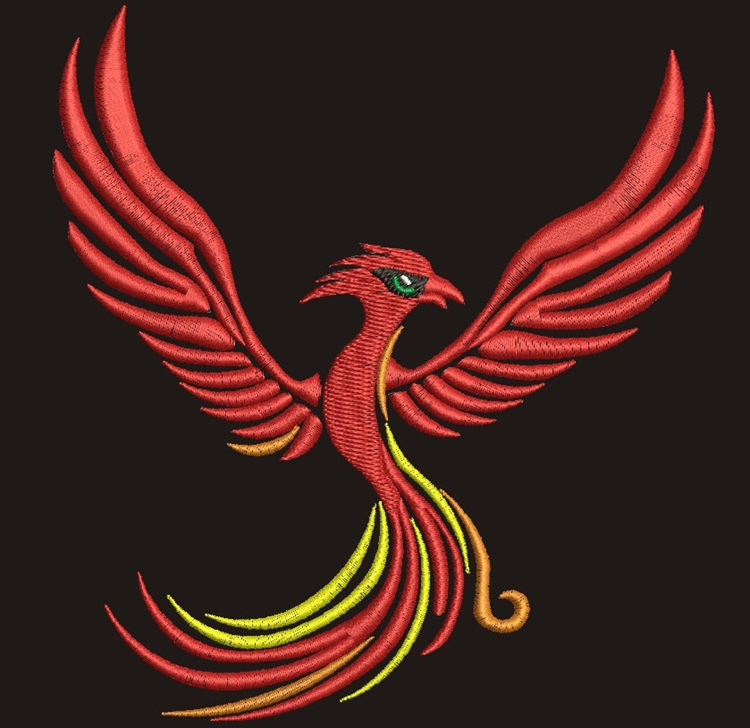 Phoenix Bird Fire Bird Machine Embroidery Design Tested - Etsy