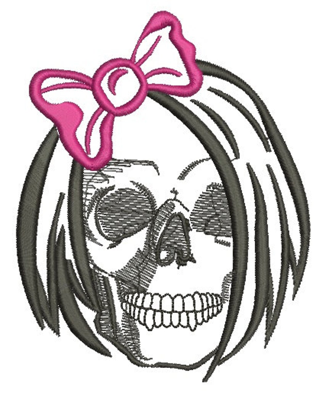 Skull Emo - Machine Embroidery Design - Etsy