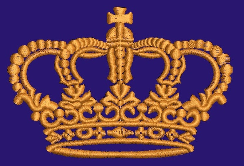 Crown Machine Embroidery Design Size 100 75mm 43 Inc - Etsy