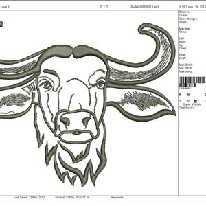 Buffalo Head Bull Machine Embroidery Designs INSTANT DOWNLOAD - Etsy