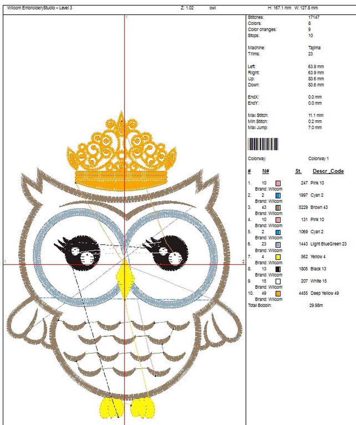 Owl in the Crown Applique Machine Embroidery Design | Etsy