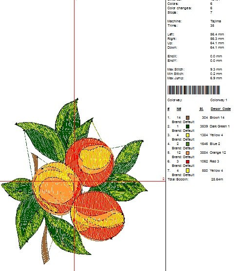 Peaches and Leaves Machine Embroidery Design | Etsy