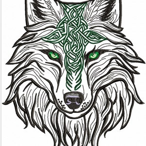 Celtic Wolf Face Machine Embroidery Design/ INSTANT DOWNLOAD This is ...