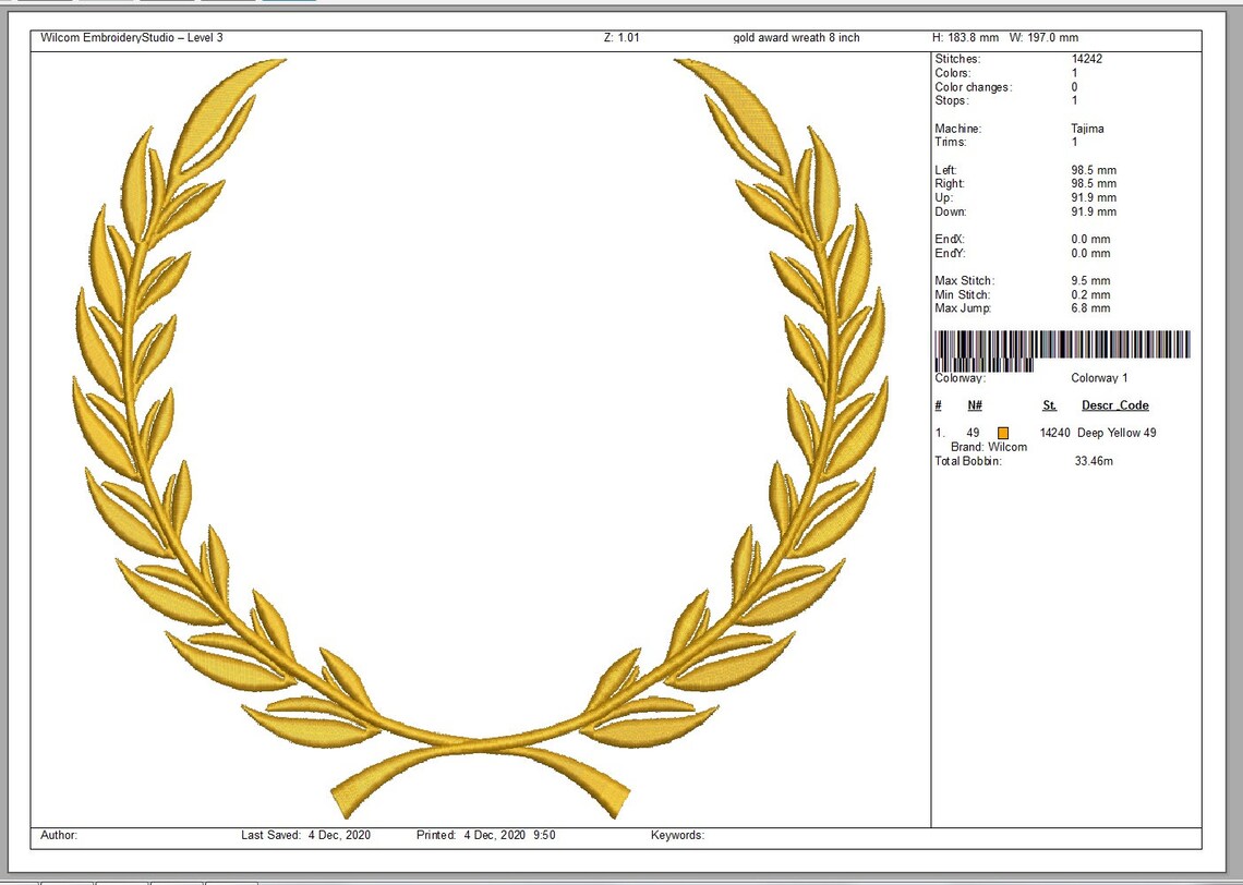 Gold Award Wreath Laurel Wreath Machine Embroidery Design 6 - Etsy