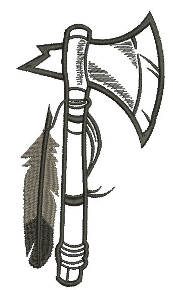Tomahawk and Feather Machine Embroidery Design Instant - Etsy