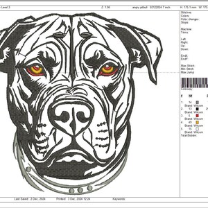 Angry Dog Pitbull Embroidery Machine Embroidery Design - Etsy
