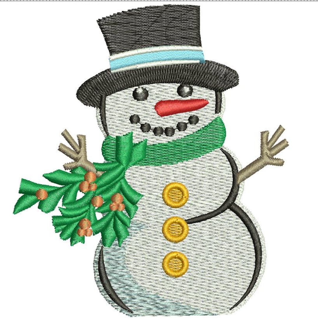 Snowman Machine Embroidery Design - Etsy