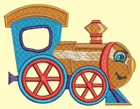 LITTLE TRAIN Machine Embroidery Design 4 X 4 Instant Download | Etsy
