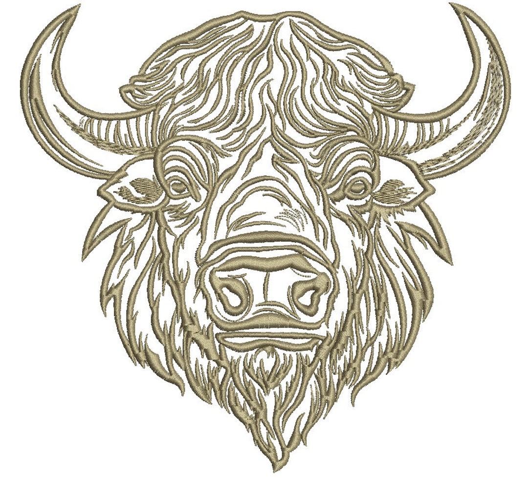 Buffalo Bison Machine Embroidery Design Instant Download - Etsy