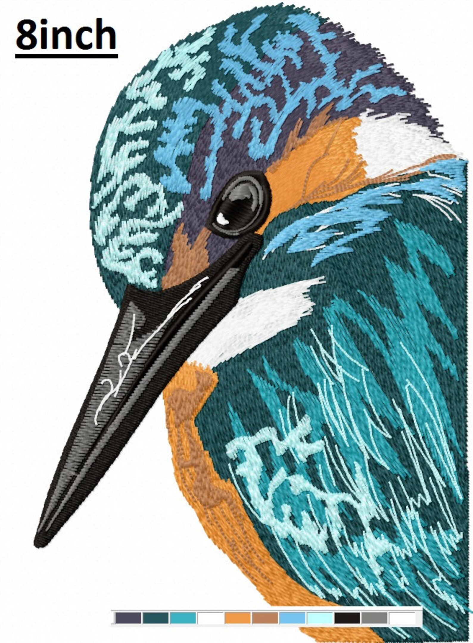 Kingfisher Halcyon Machine Embroidery Design - Etsy
