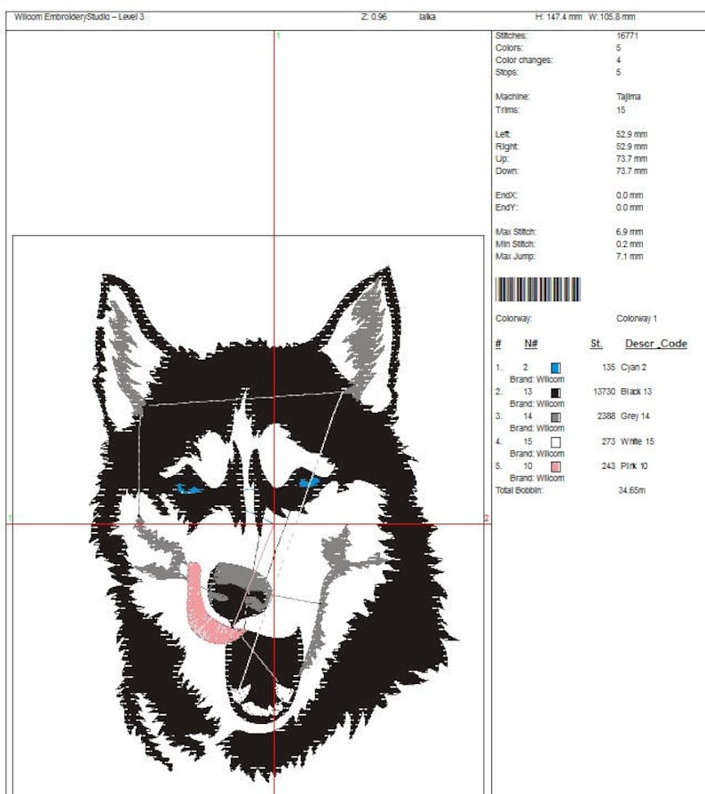 Husky Machine Embroidery Design Instant Download - Etsy