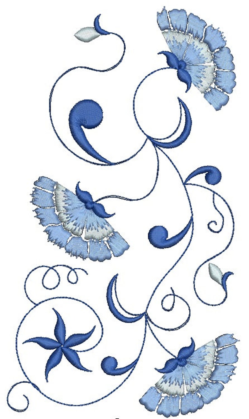 Cornflower / Knapweed Machine Embroidery Design | Etsy